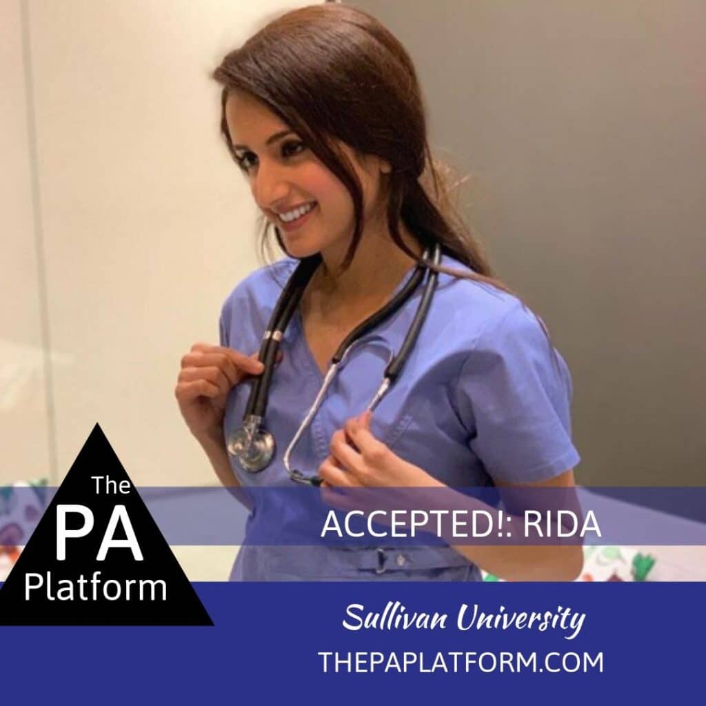 Accepted: Rida - Sullivan University | The PA Platform